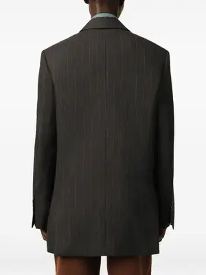 AMI Paris Wool Double-breasted Blazer With Pinstripes
