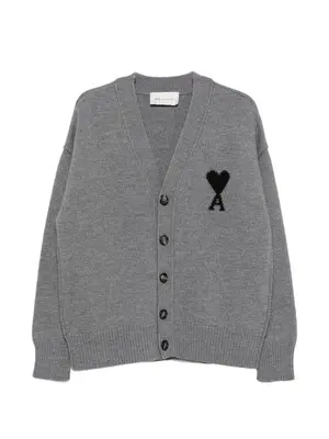AMI Paris De Coeur Wool Cardigan