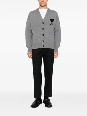AMI Paris De Coeur Wool Cardigan