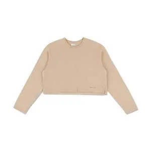 Friend + Folk Banks Long Sleeve Cropped T-shirt - Sesame