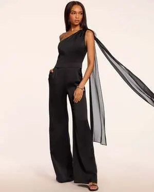 Ramy Brook Genny One-shoulder Wide Leg Jumpsuit