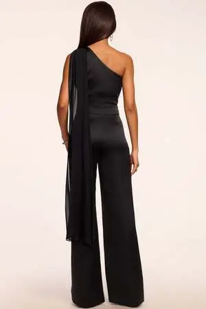 Ramy Brook Genny One-shoulder Wide Leg Jumpsuit - Black