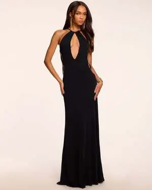 Ramy Brook Charlotte Jersey Cutout Gown - Black