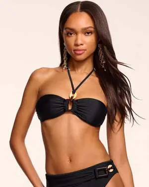 Ramy Brook Meredith Ring Halter Bikini Top - Black