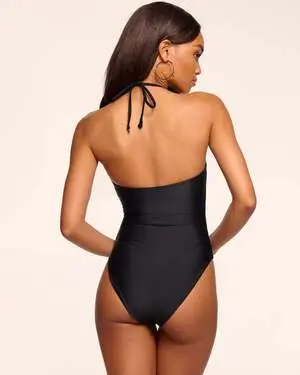 Ramy Brook Marjorie Ring Halter One Piece Swimsuit