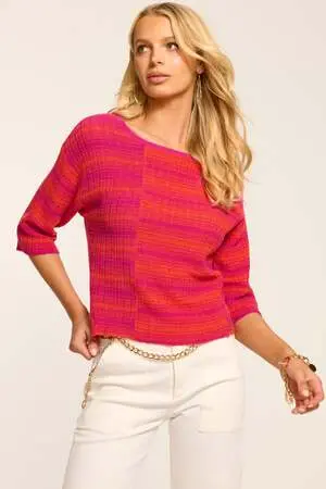 Ramy Brook Luca Textured Knit Short Sleeve Top