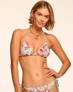 Ramy Brook Printed Nikoleta Bikini Top - Flame Eyelet