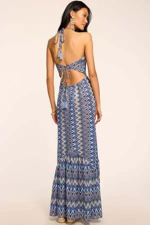 Ramy Brook Delilah Chevron Knit Coverup Maxi Dress