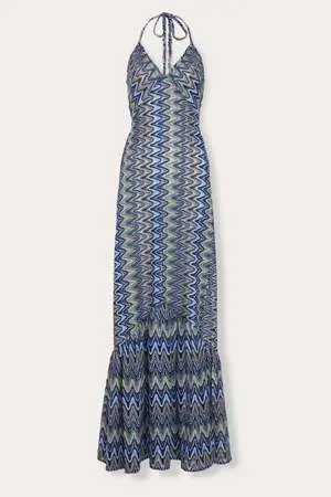 Ramy Brook Delilah Chevron Knit Coverup Maxi Dress