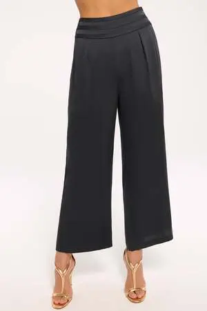 Ramy Brook Joss Cropped Wide Leg Pant - Black