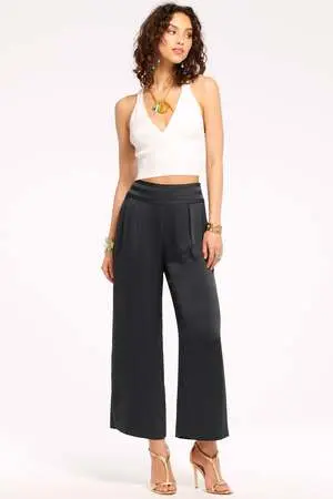 Ramy Brook Joss Cropped Wide Leg Pant - Black