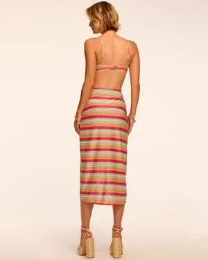 Ramy Brook Xana Glitter Stripe Coverup Skirt