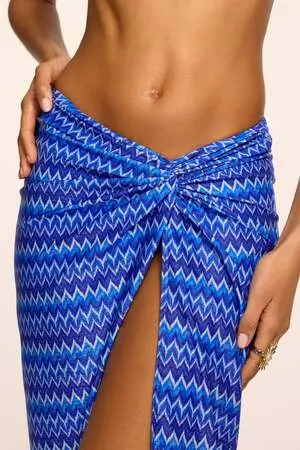 Ramy Brook Xana Chevron Glitter Coverup Skirt