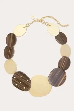 Ramy Brook Polina Textured Statement Necklace - Walnut