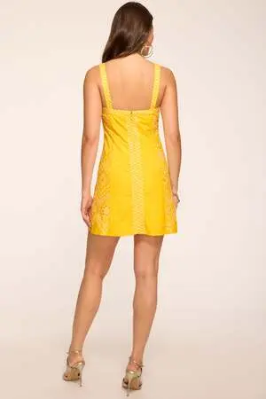 Ramy Brook Fawn Embroidered Mini Dress