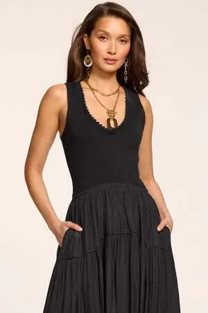 Ramy Brook Hadley Knit Combo Midi Dress