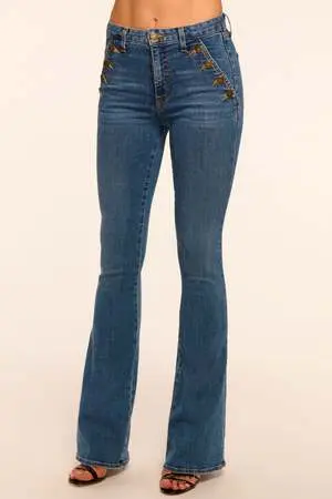 Ramy Brook Helena High-rise Flare Jean - Medium Wash