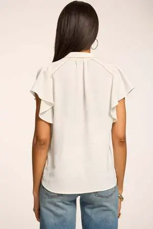 Ramy Brook Aurora Flutter Sleeve Top