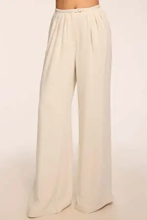 Ramy Brook Yasmine Wide Leg Pleated Pant - Bone
