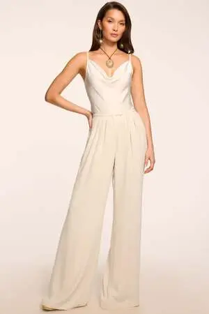 Ramy Brook Yasmine Wide Leg Pleated Trousers - Bone