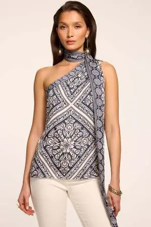Ramy Brook Lowell Printed One-shoulder Top