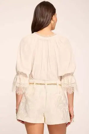 Ramy Brook Lilah Embellished V Neck Top