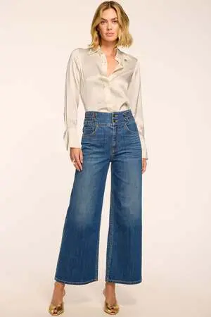 Ramy Brook Liv Cropped Wide Leg Jean - Medium Wash