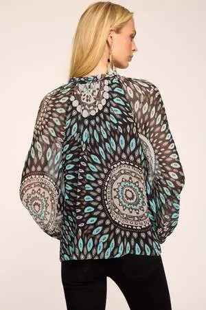 Ramy Brook Maisy Printed Silk Top - Multi Medallion