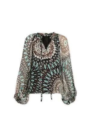 Ramy Brook Maisy Printed Silk Top - Multi Medallion