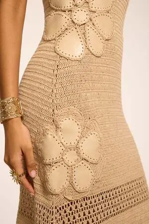 Ramy Brook Camille Crochet Knit Midi Dress