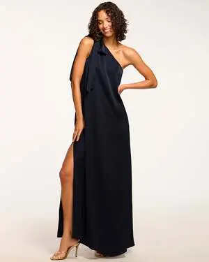 Ramy Brook Benita One-shoulder Gown - Navy