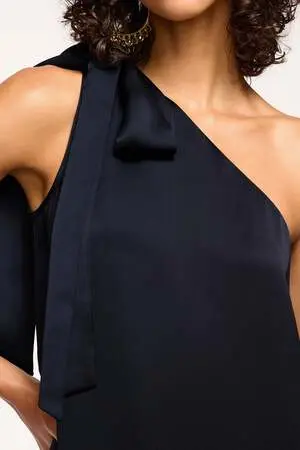 Ramy Brook Benita One-shoulder Gown - Navy