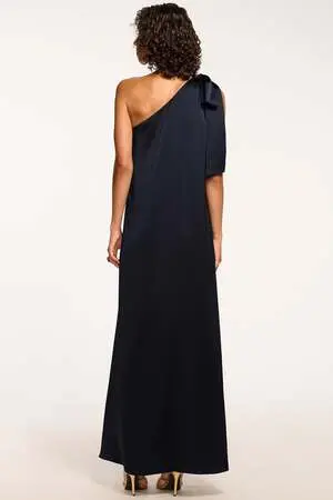 Ramy Brook Benita One-shoulder Gown - Navy