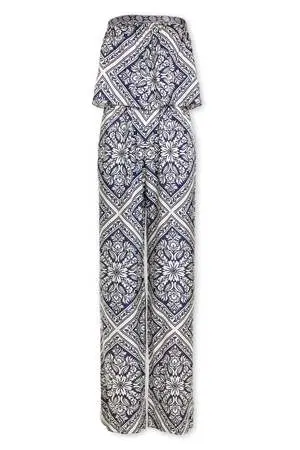 Ramy Brook Thadia Printed Strapless Jumpsuit
