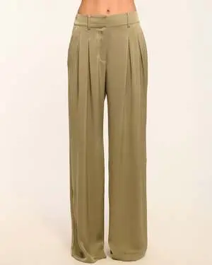Ramy Brook Oscar Pleated Wide Leg Pant - Safari