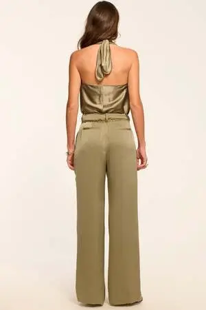 Ramy Brook Oscar Pleated Wide Leg Pants - Safari