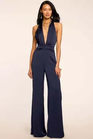 Ramy Brook Desiree Deep V-neck Jumpsuit - Navy