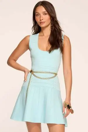 Ramy Brook Anika Knit Mini Dress - Blue Breeze