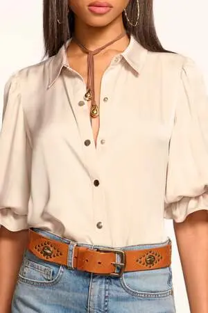 Ramy Brook Dina Button Down Bodysuit