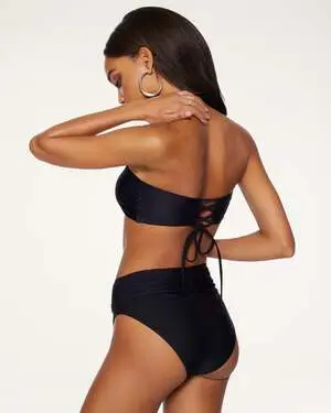 Ramy Brook Ivo Ruched Bikini Bottom - Black