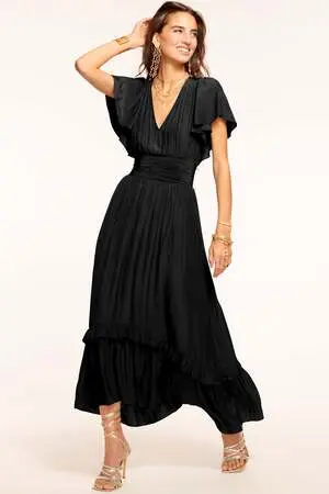 Ramy Brook Joanie Short Sleeve Maxi Dress - Black
