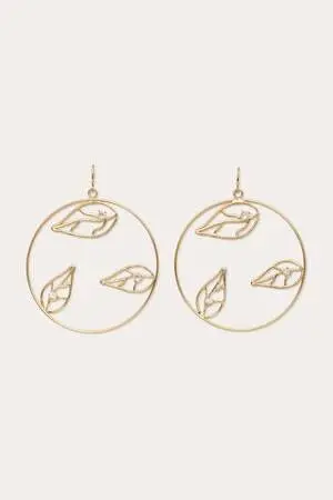 Ramy Brook Abrie Leaf Hoop Earrings - Gold