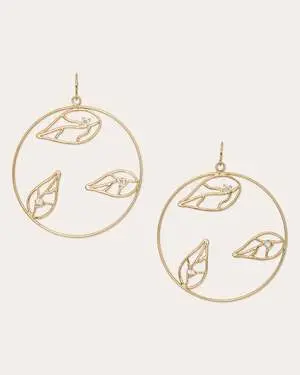 Ramy Brook Abrie Leaf Hoop Earrings