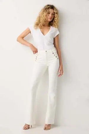 Ramy Brook Helena High-rise Flare Jeans - White