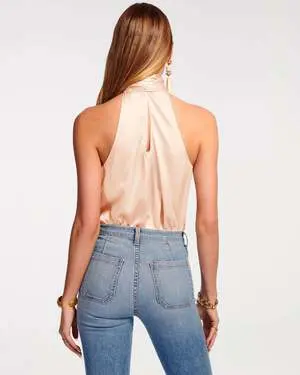 Ramy Brook Lori Silk High Neck Tank Top