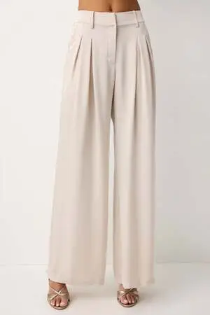 Ramy Brook Oscar Pleated Wide Leg Pants