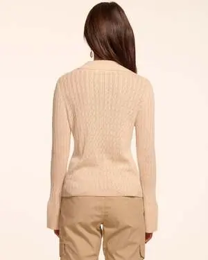 Ramy Brook Cathy Pointelle Silk Cashmere Cardigan Sweater