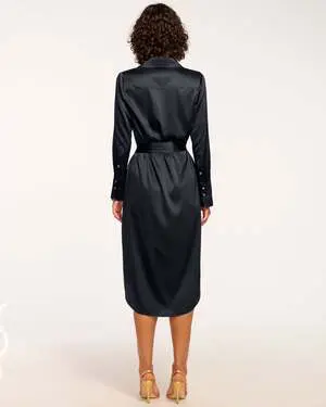 Ramy Brook Victoria Silk Button Down Midi Dress