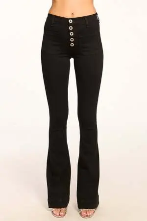 Ramy Brook Cindy High-rise Flare Jean - Black