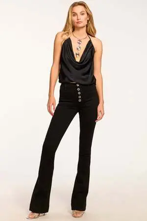 Ramy Brook Cindy High-rise Flare Jeans - Black